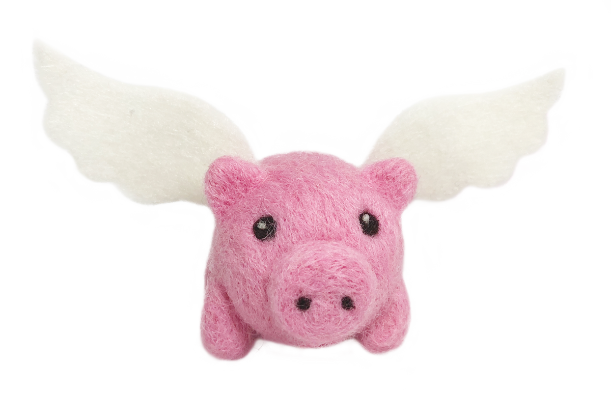 Needle Felted Flying Pig – Katy Montica Art